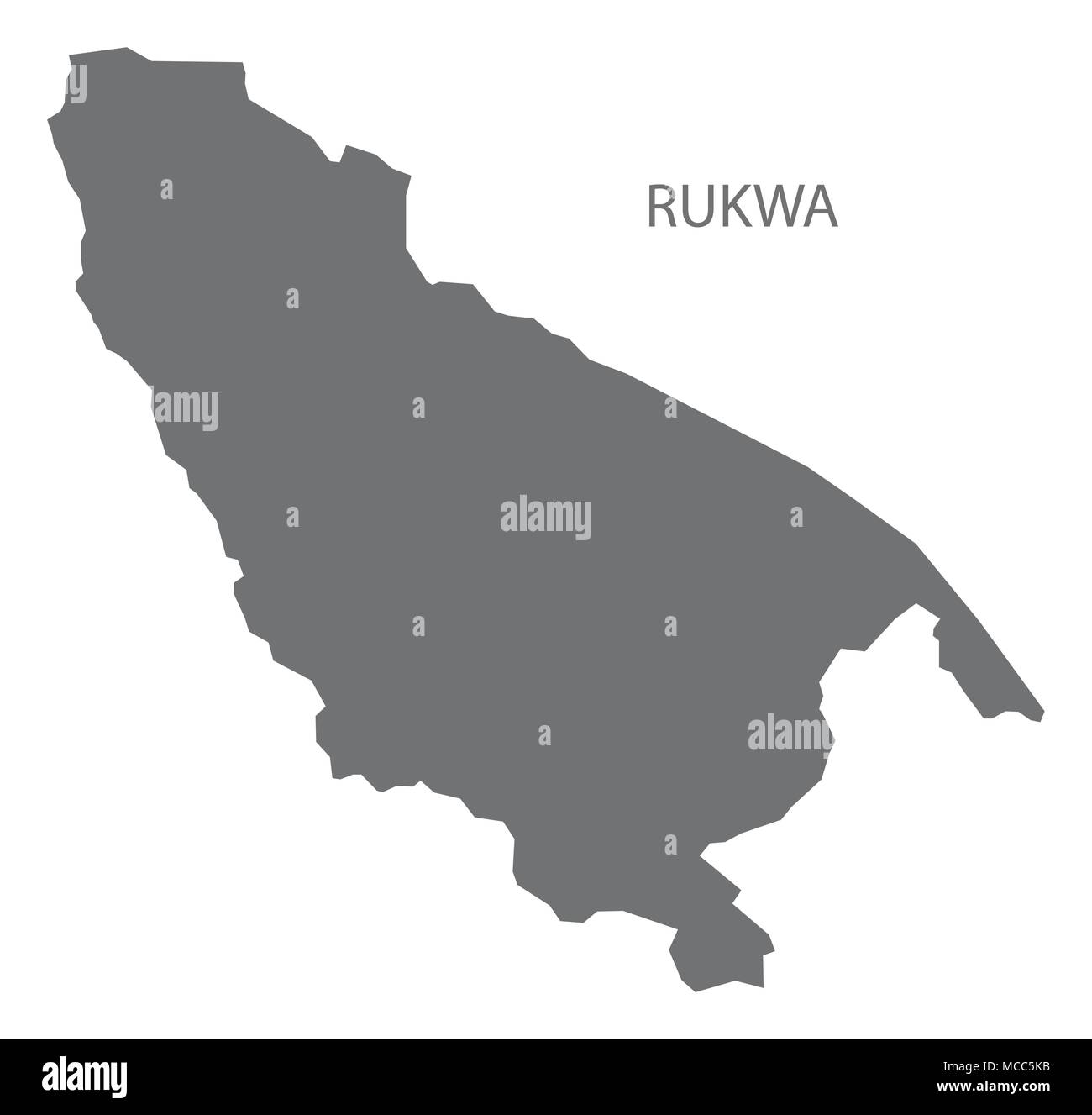 Rukwa map of Tanzania grey illustration shape Stock Vector Image & Art ...