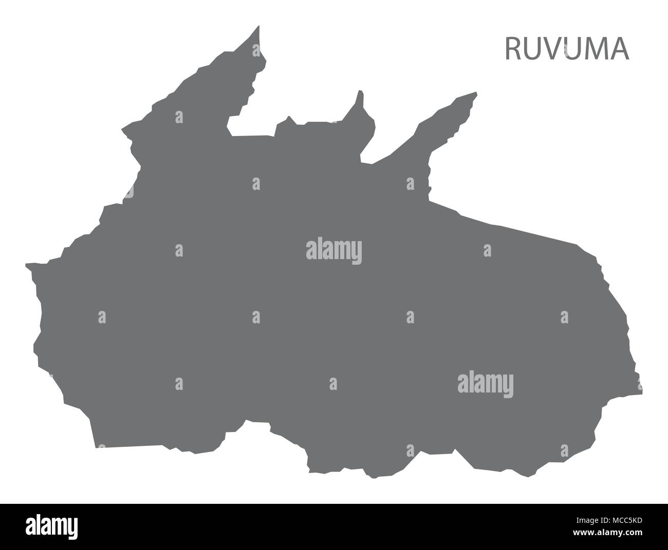 Ruvuma map of Tanzania grey illustration shape Stock Vector Image & Art ...
