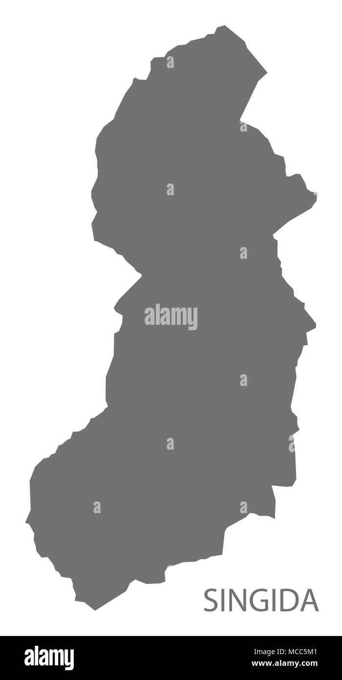 Singida map of Tanzania grey illustration shape Stock Vector Image ...