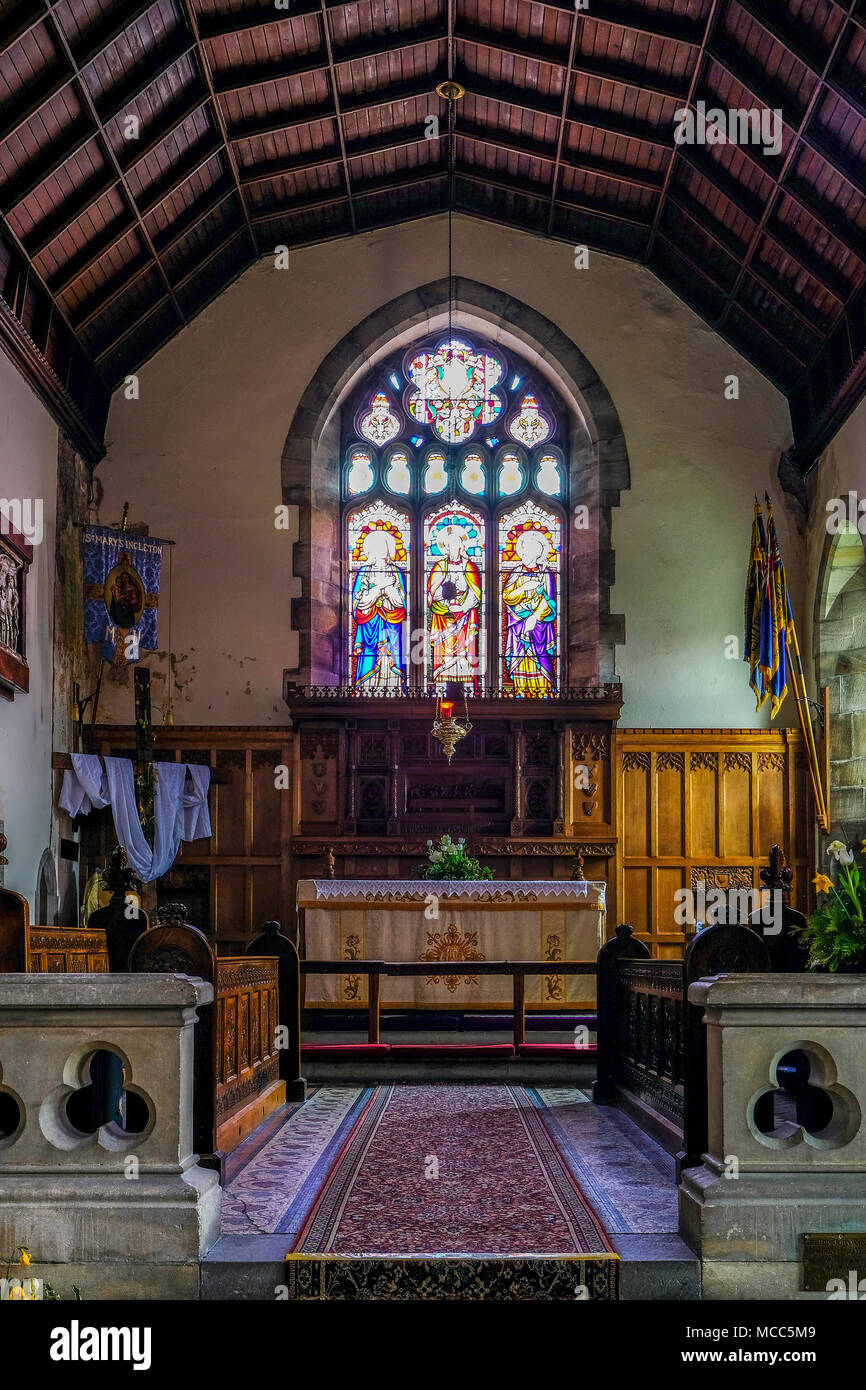 St Mary's Church interior at Ingleton in North Yorkshire Stock Photo ...