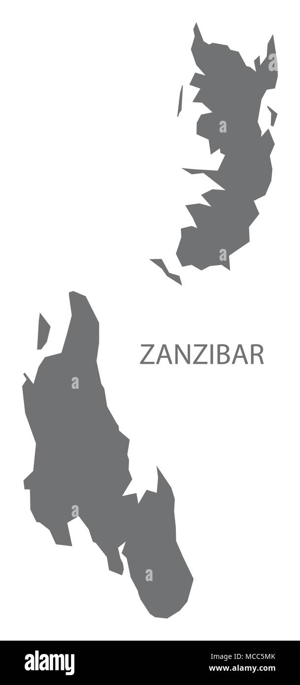 Zanzibar map of Tanzania grey illustration shape Stock Vector Image ...
