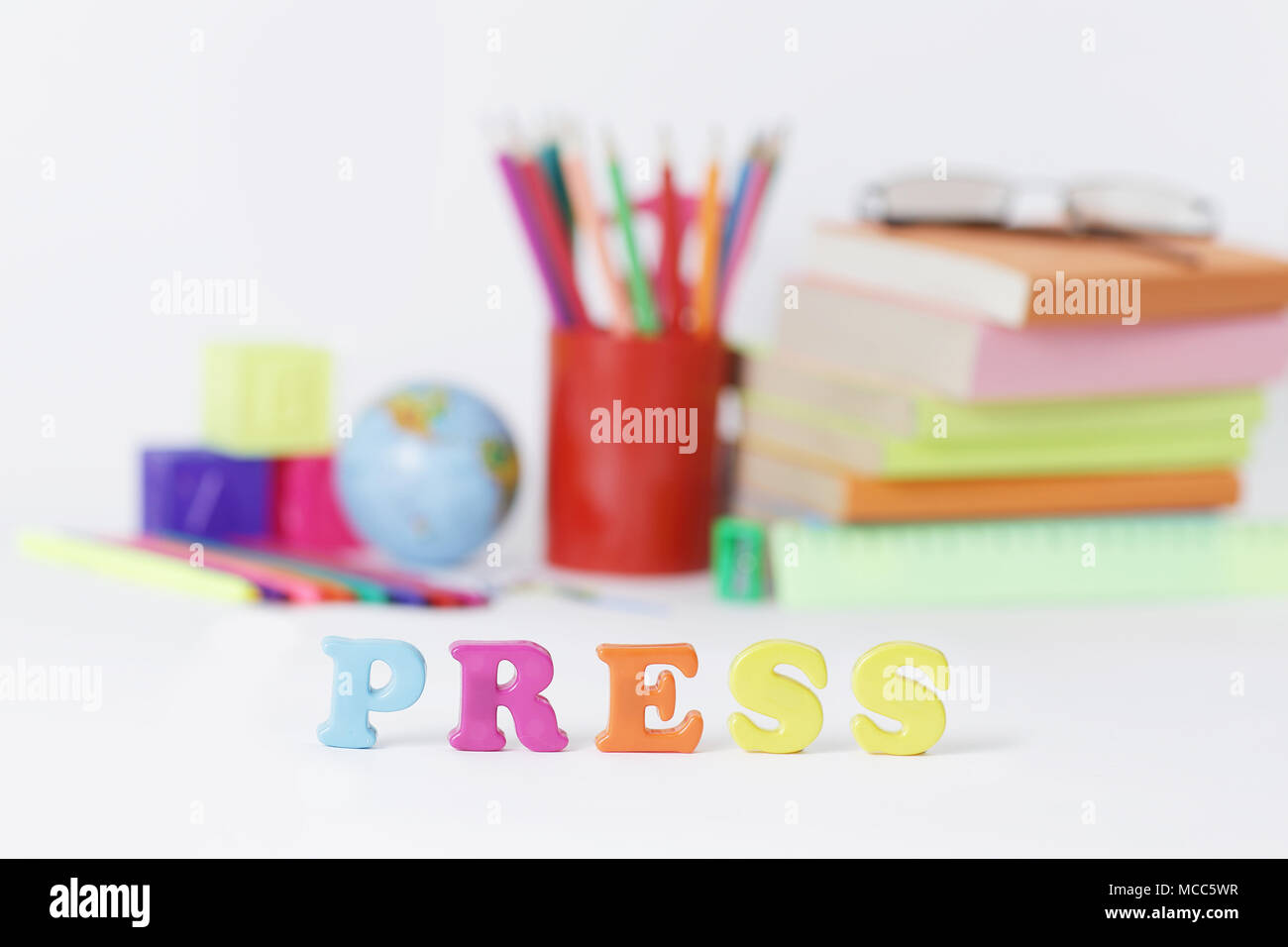 word press on blurred background .photo with copy space Stock Photo - Alamy