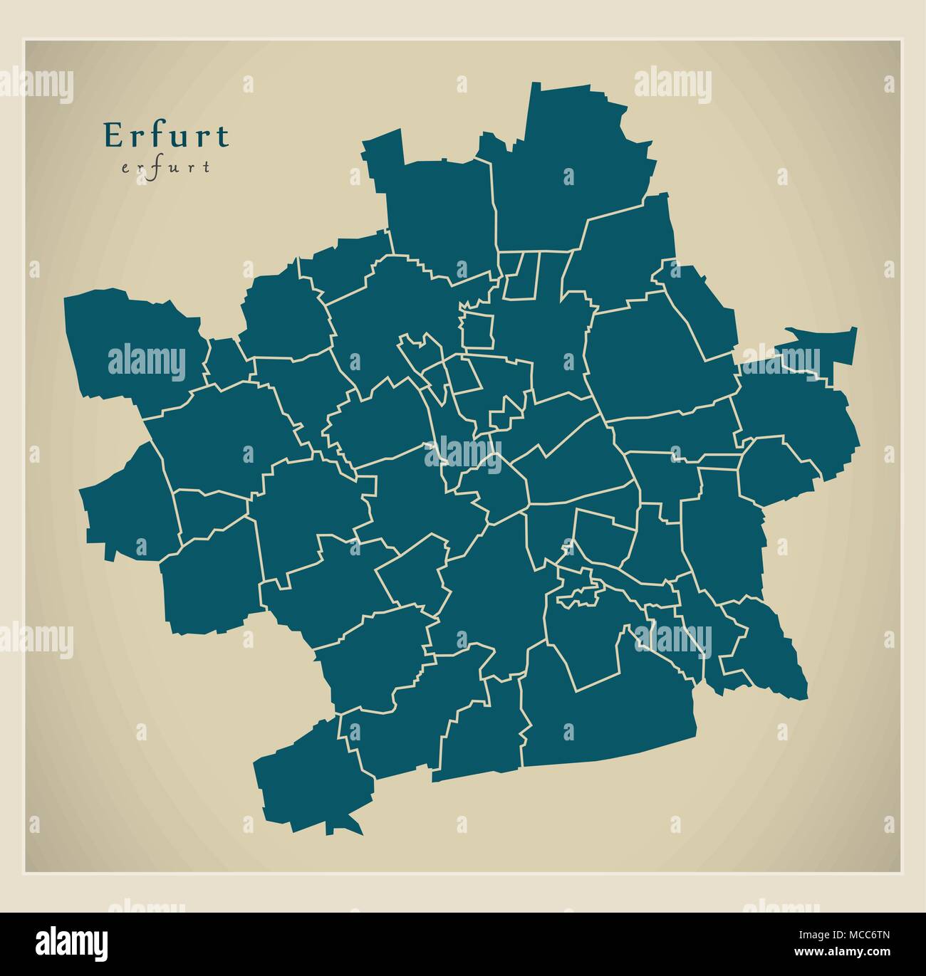Modern City Map - Erfurt city of Germany with boroughs DE Stock Vector Image & Art - Alamy