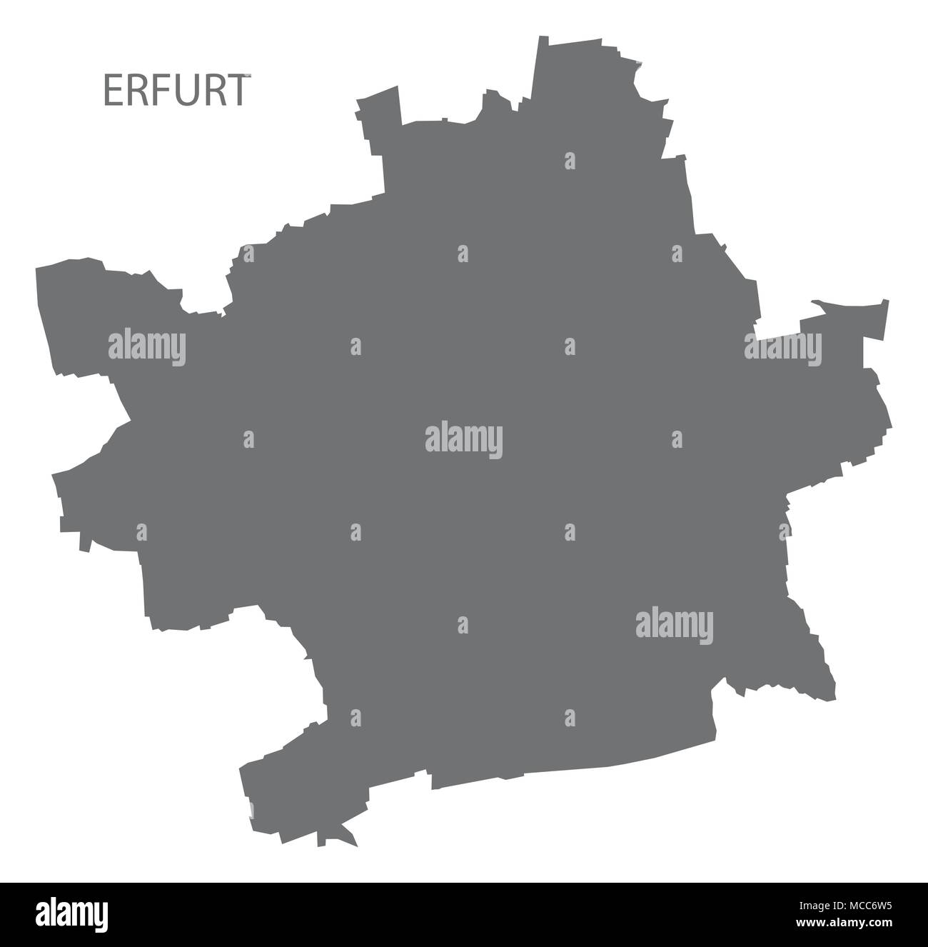 Erfurt city map with boroughs grey illustration silhouette shape Stock Vector Image & Art - Alamy