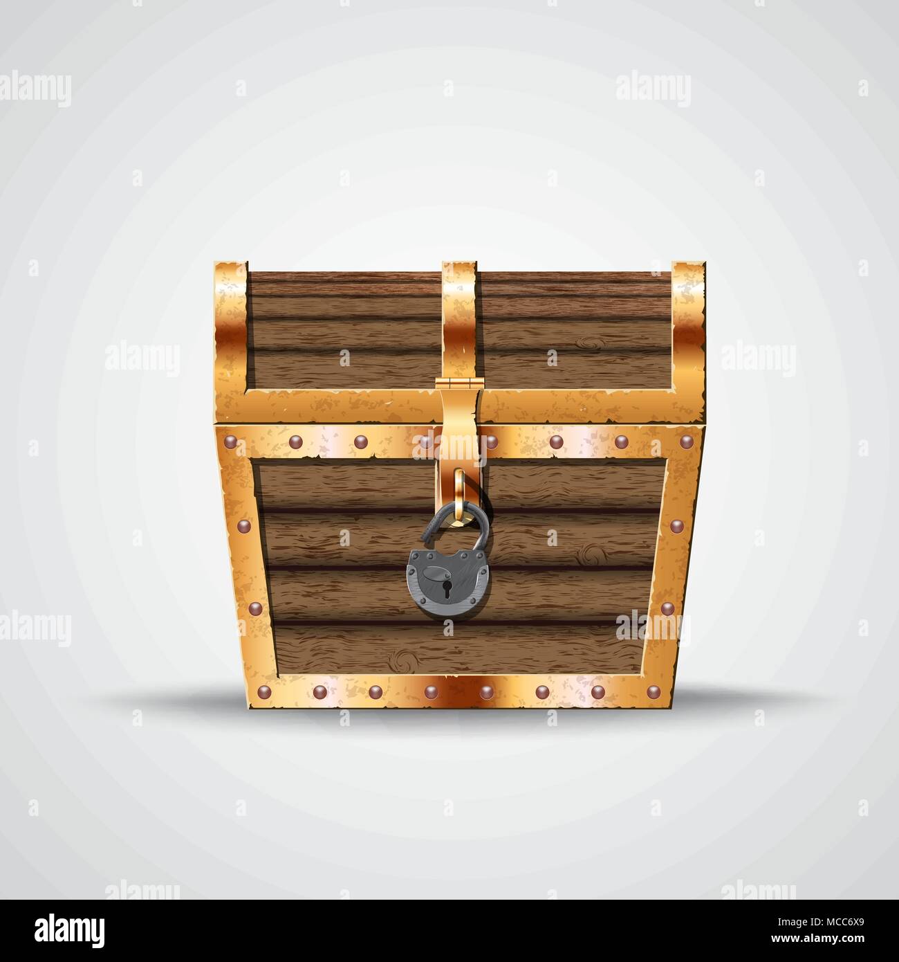 realistic Opening treasure box wooden and gold Stock Vector Image & Art ...
