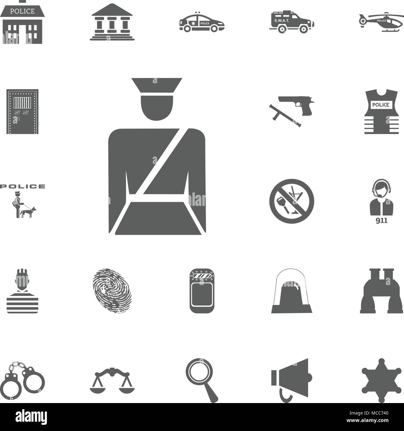 Traffic police icon. Police and juctice vector icon set Stock Vector ...