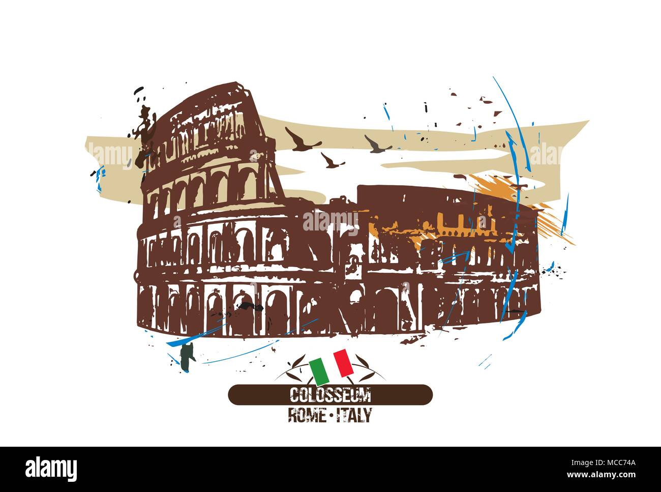 Hand drawn illustration colosseum rome hi-res stock photography and ...