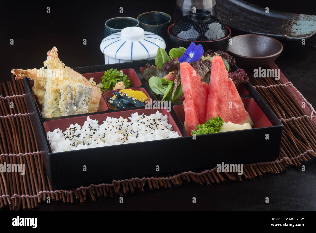 japanese cuisine. lunch box set on a background Stock Photo - Alamy