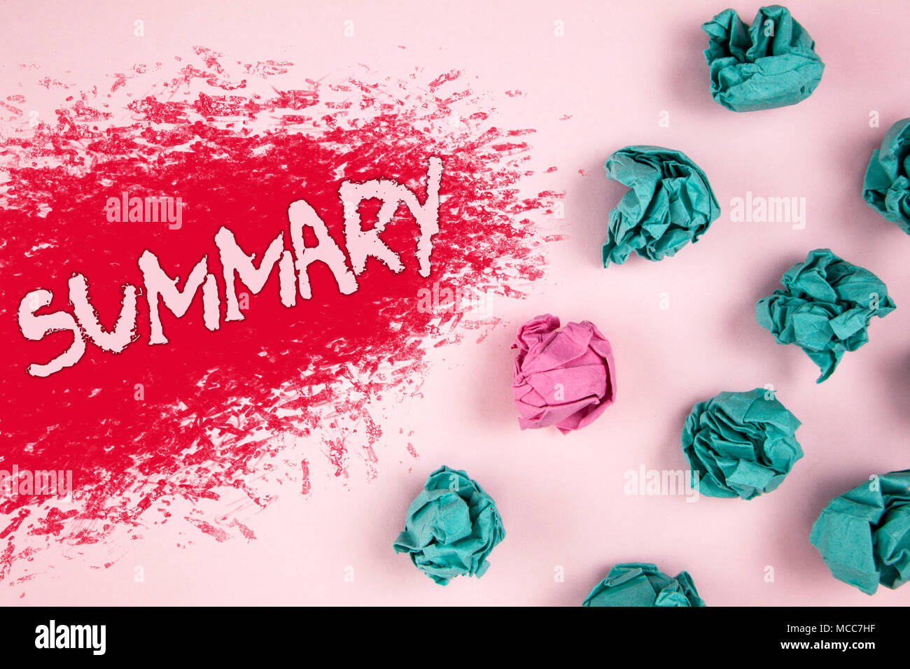 Writing note showing Summary. Business photo showcasing Brief Statement ...