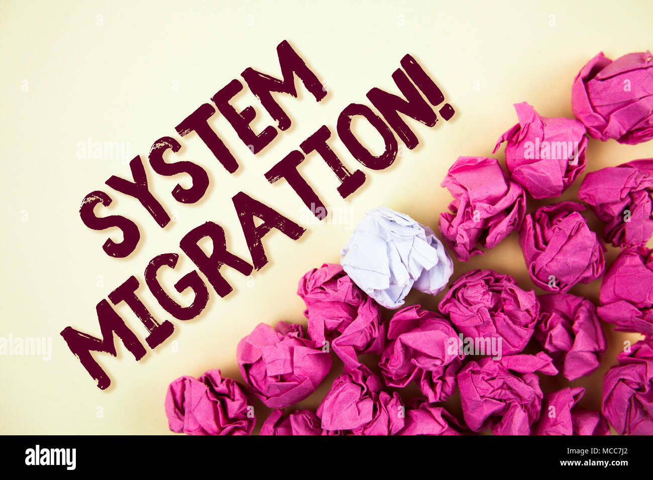 Text sign showing System Migration Motivational Call. Conceptual photo ...