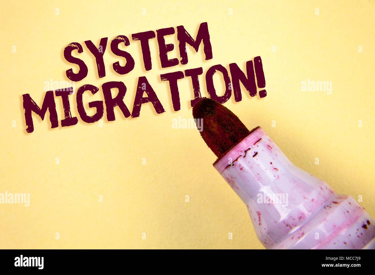 Text sign showing System Migration Motivational Call. Conceptual photo ...