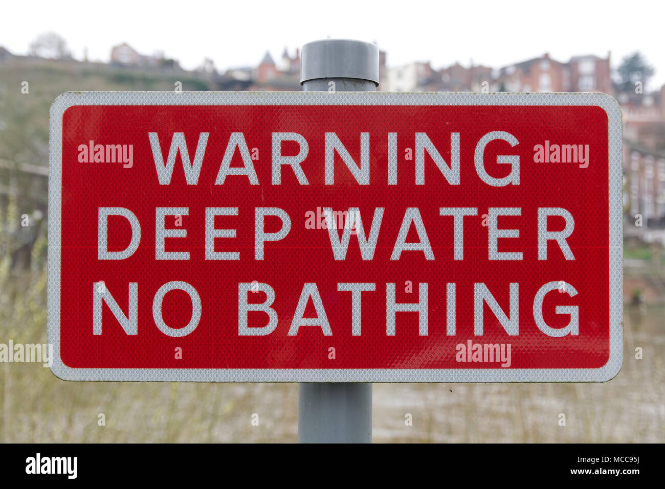 Danger Deep Water No Swimming Sign High Resolution Stock Photography ...