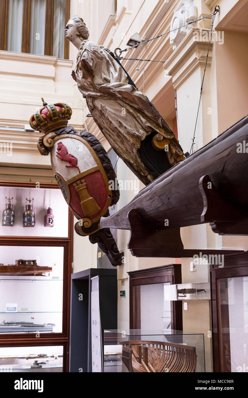 MADRID, SPAIN - 28 MARCH, 2018: Maritime Museum in Madrid history of ...
