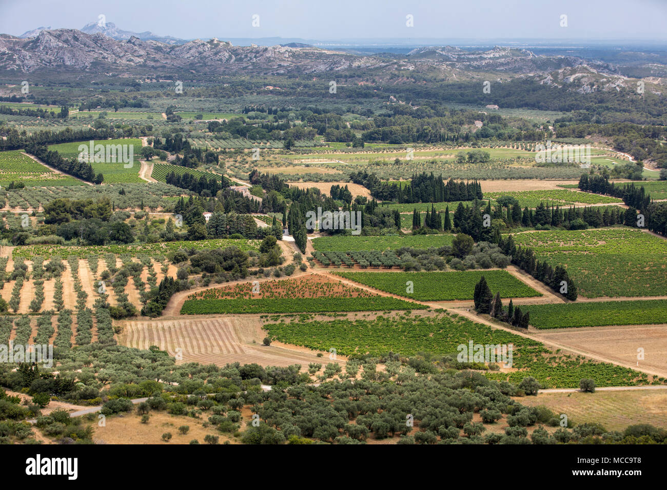 Panoramic view on Luberon valley from the famous Les Baux de Provence ...