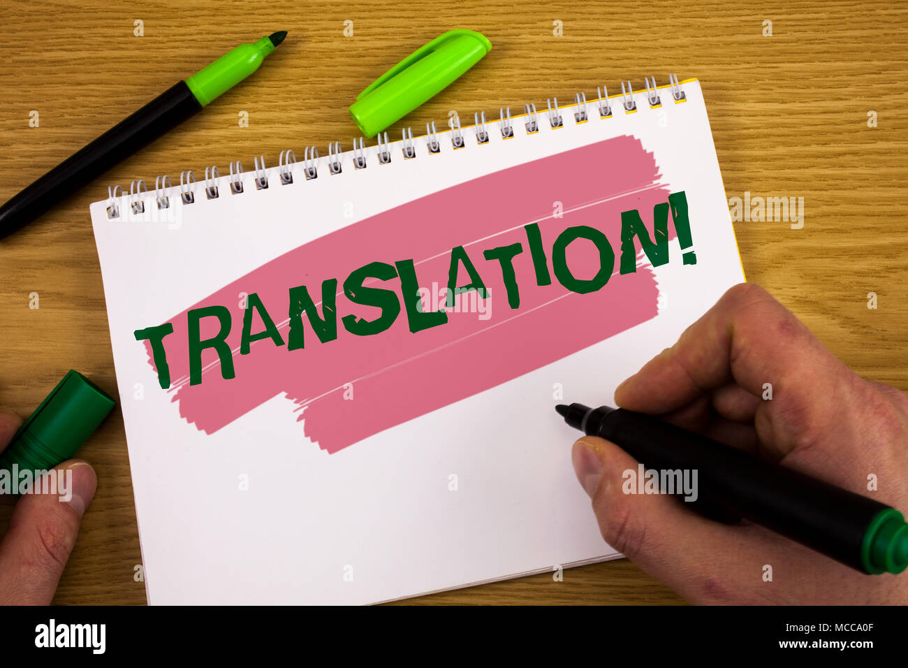 Conceptual hand writing showing Translation Motivational Call. Business ...
