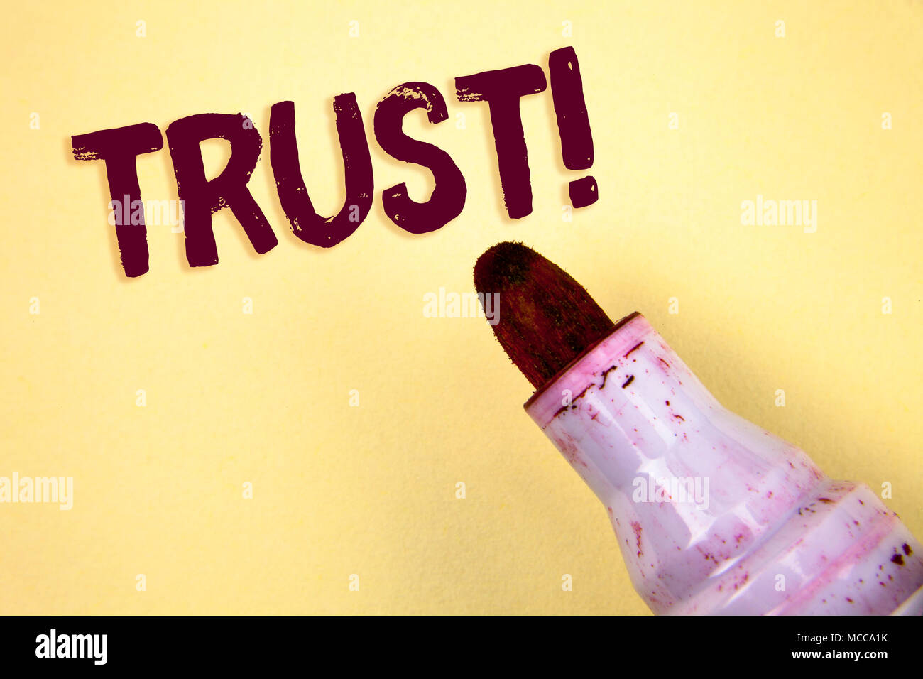 Text sign showing Trust Motivational Call. Conceptual photo Belief in ...
