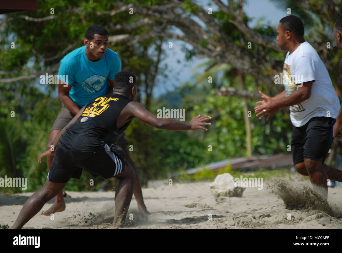 Fijian Men Playing Rugby On Beach High Resolution Stock Photography and ...
