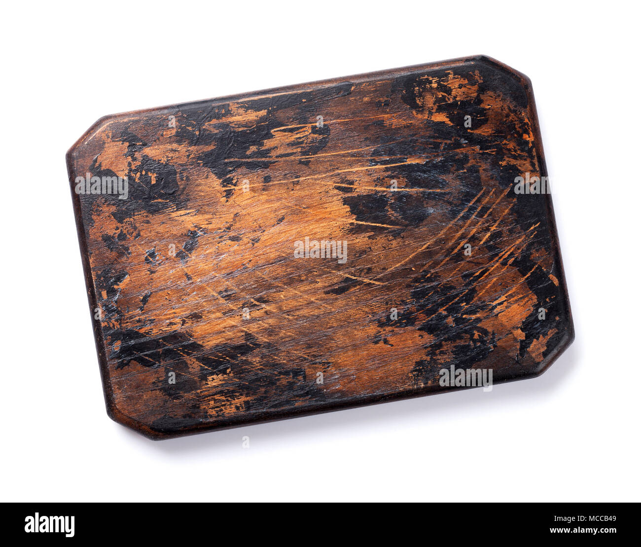 Cutting board. Isolated on white background. Top view Stock Photo - Alamy