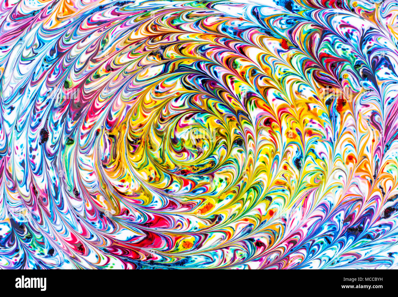 Colorful abstract acrylic painting. Natural dynamic mixture of oil ...