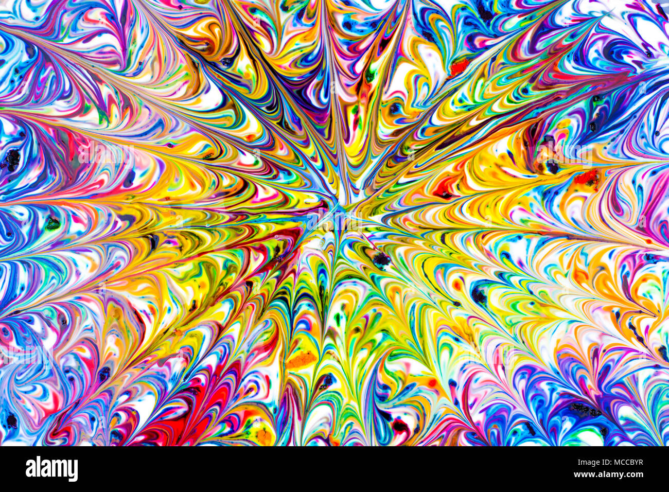 Colorful abstract acrylic painting. Natural dynamic mixture of oil ...