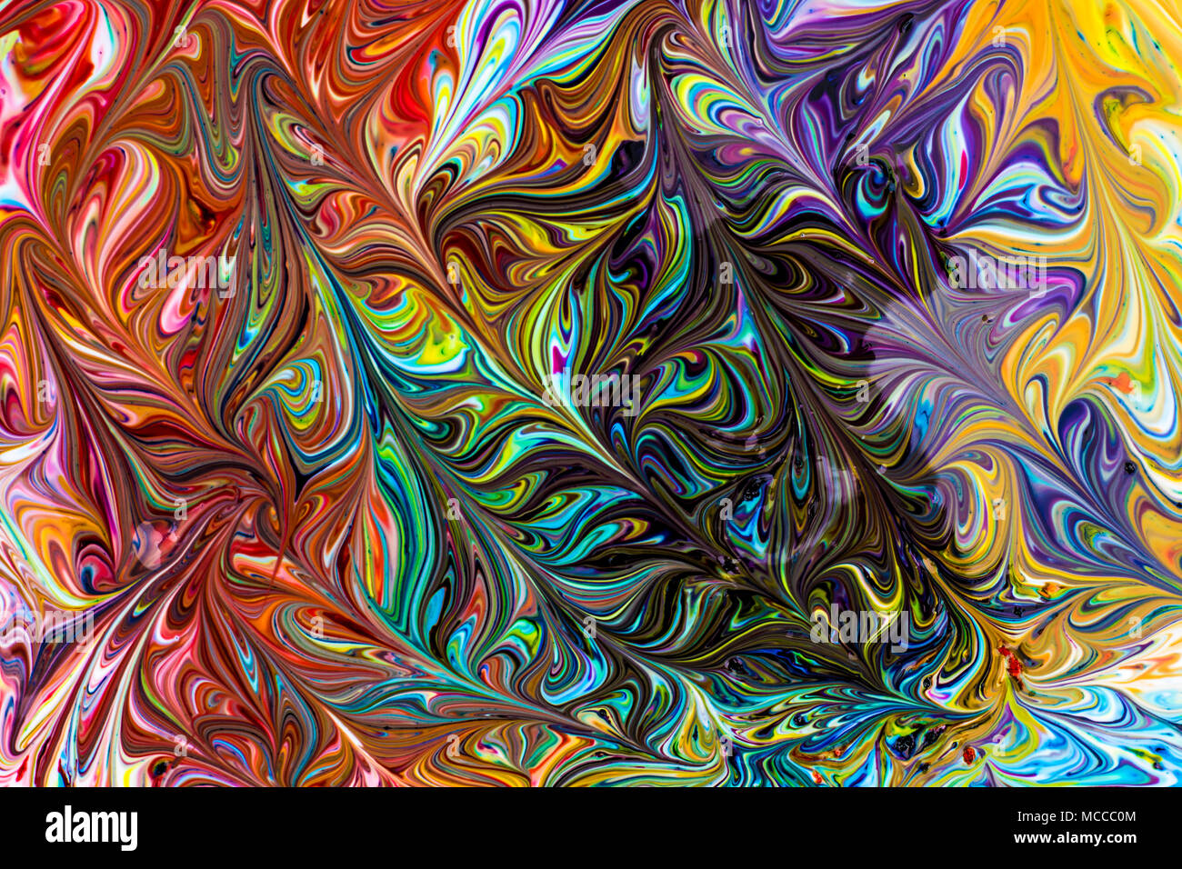 Colorful abstract acrylic painting. Natural dynamic mixture of oil ...