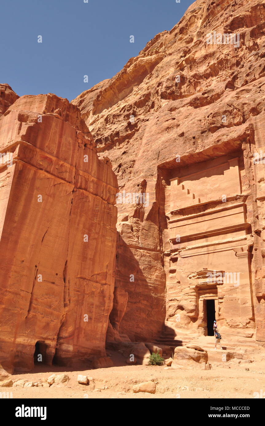 Ancient Rock carvings at Petra, Jordan Stock Photo - Alamy
