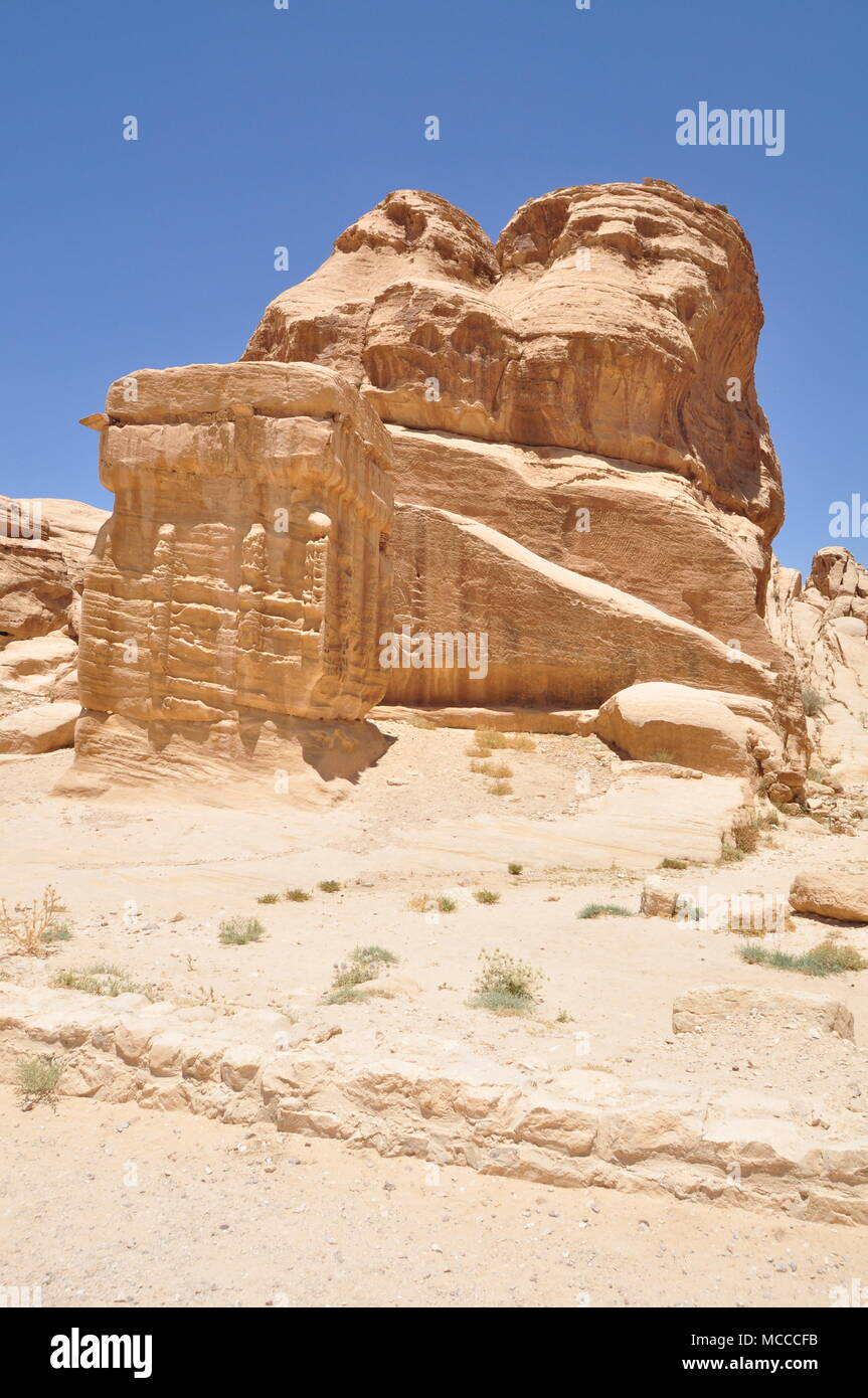 Ancient Rock carvings at Petra, Jordan Stock Photo - Alamy