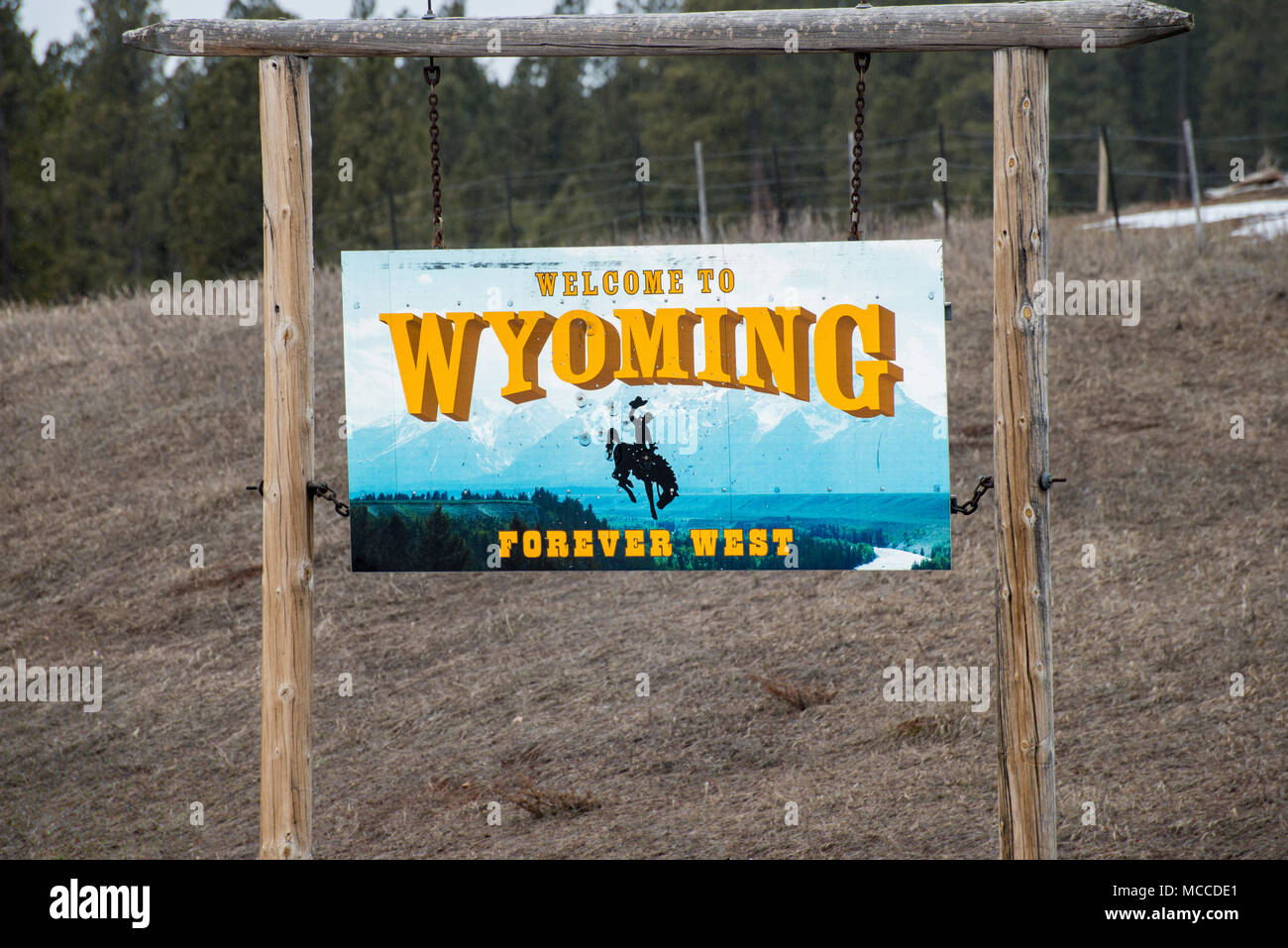 Welcome to wyoming sign hi-res stock photography and images - Alamy