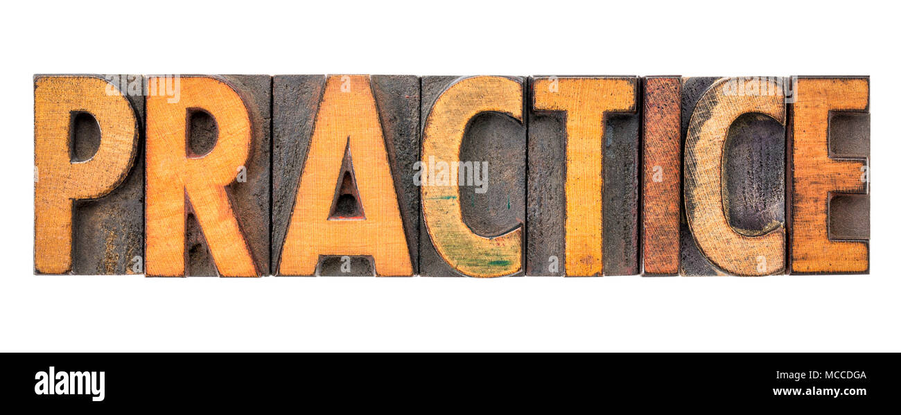 practice - isolated word abstract in vintage letterpress wood type ... practice - isolated word abstract in vintage letterpress wood type ...