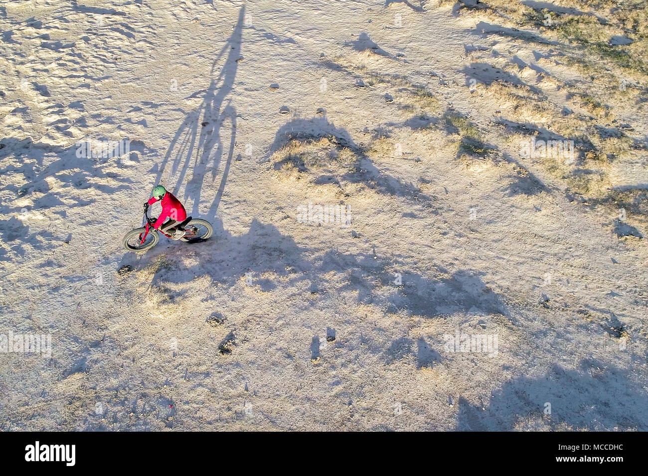 Aerial view bicycle shadow on hi-res stock photography and images - Alamy