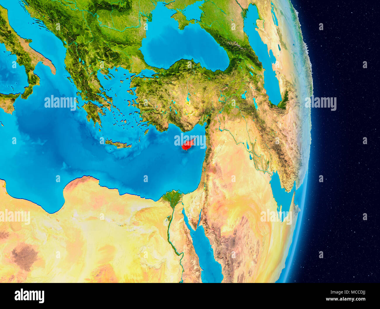 Highlighted satellite image of cyprus hi-res stock photography and ...