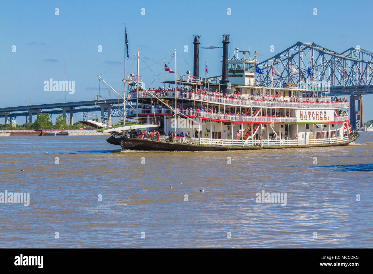 Natchez steamboat, New Orleans, Louisiana, United States. Steamboat on ...