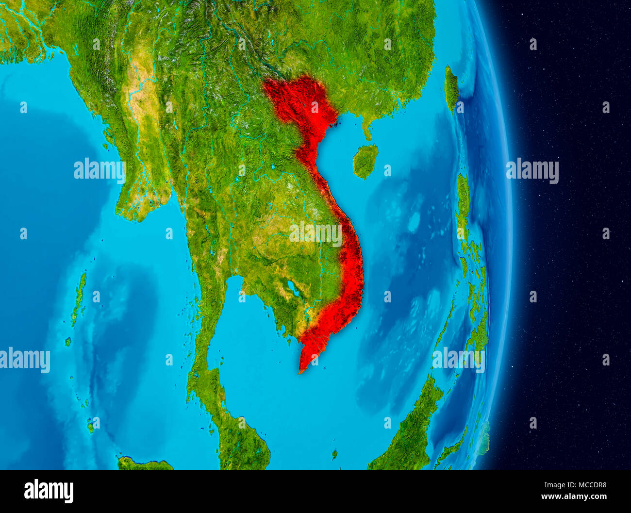Vietnam satellite image hi-res stock photography and images - Alamy