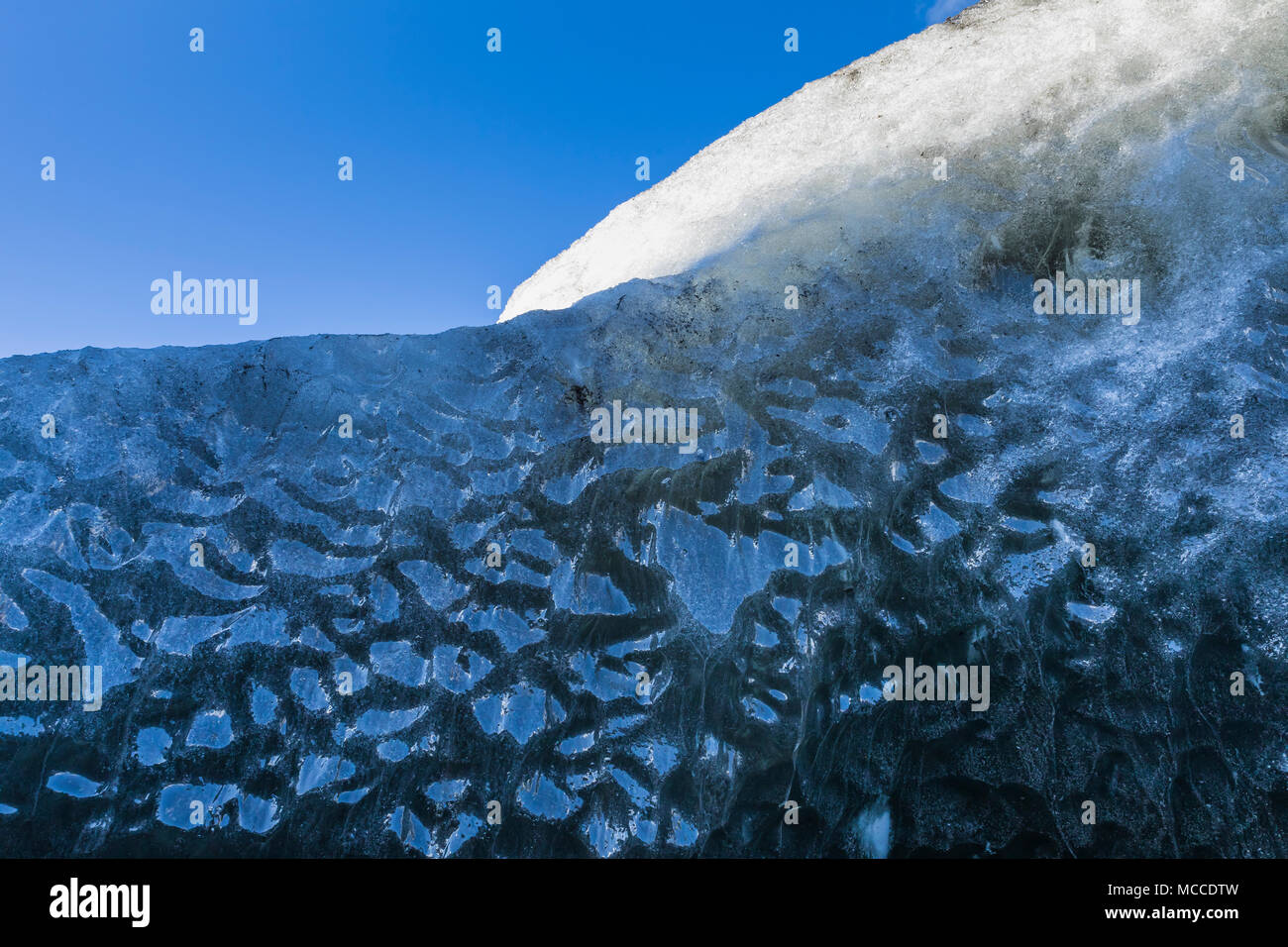 Ice formation viewed during ice cave tour in Svinafellsjökull, a valley ...