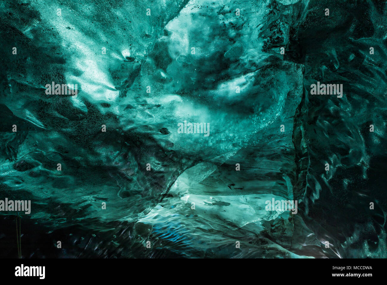 Ice formation viewed during ice cave tour in Svinafellsjökull, a valley ...