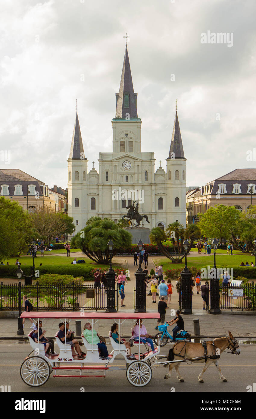 St. Louis Cathedral in Jackson Square, New Orleans, Louisiana, United ...