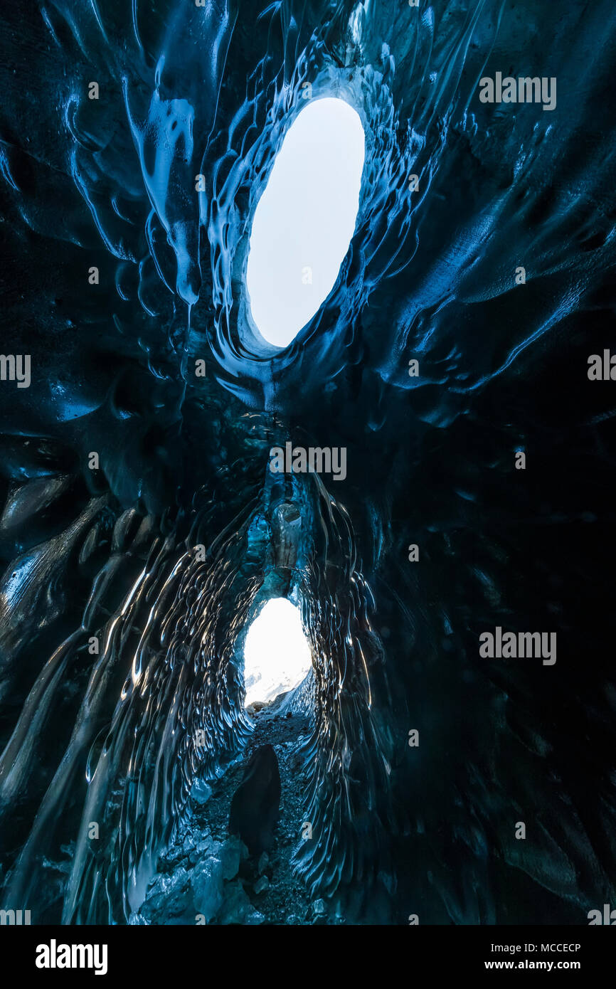 Spectacular Ice formations viewed during ice cave tour in ...