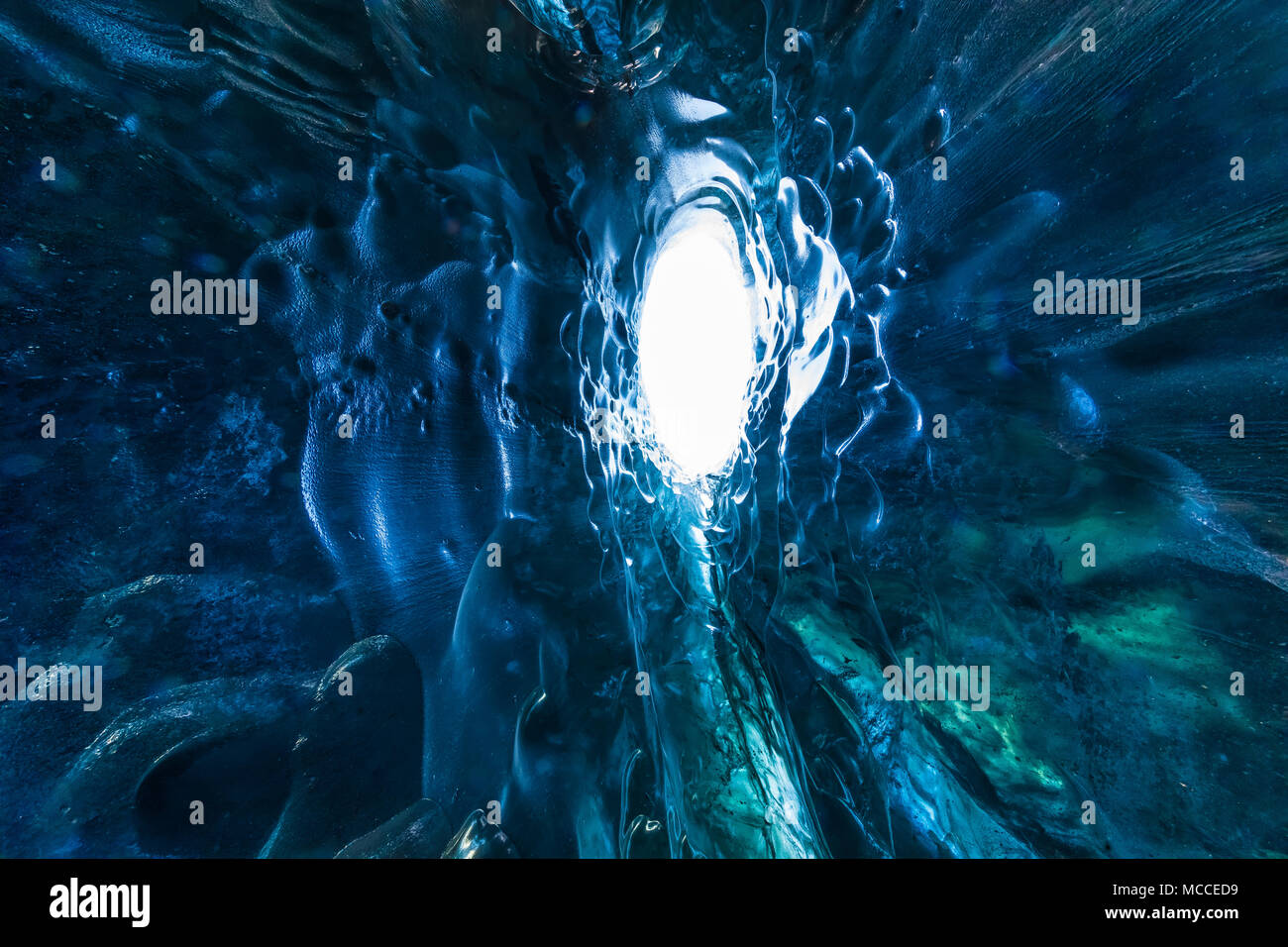 Spectacular Ice formations viewed during ice cave tour in ...