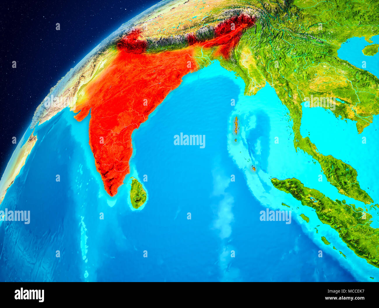 India highlighted on world map hi-res stock photography and images - Alamy