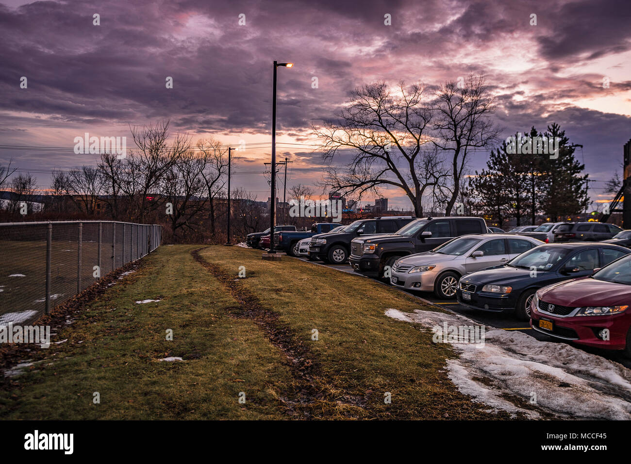 UTICA, NY, USA - JAN. 22, 2018: Public Parking Lot Located on 16 Harbor ...