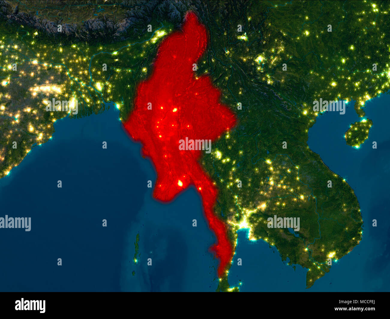 Myanmar satellite image hi-res stock photography and images - Alamy