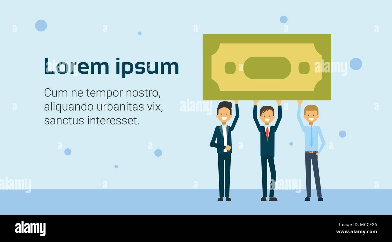 Successful Business Men Group Holding Dollar Finance Success Strategy ...