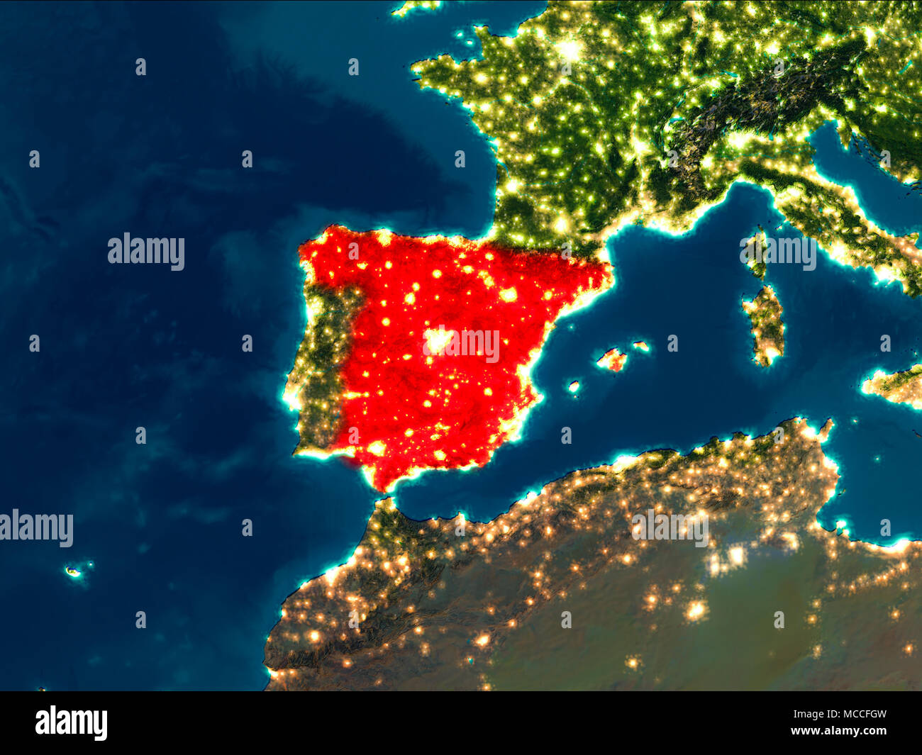 Europe satellite image night hi-res stock photography and images - Alamy