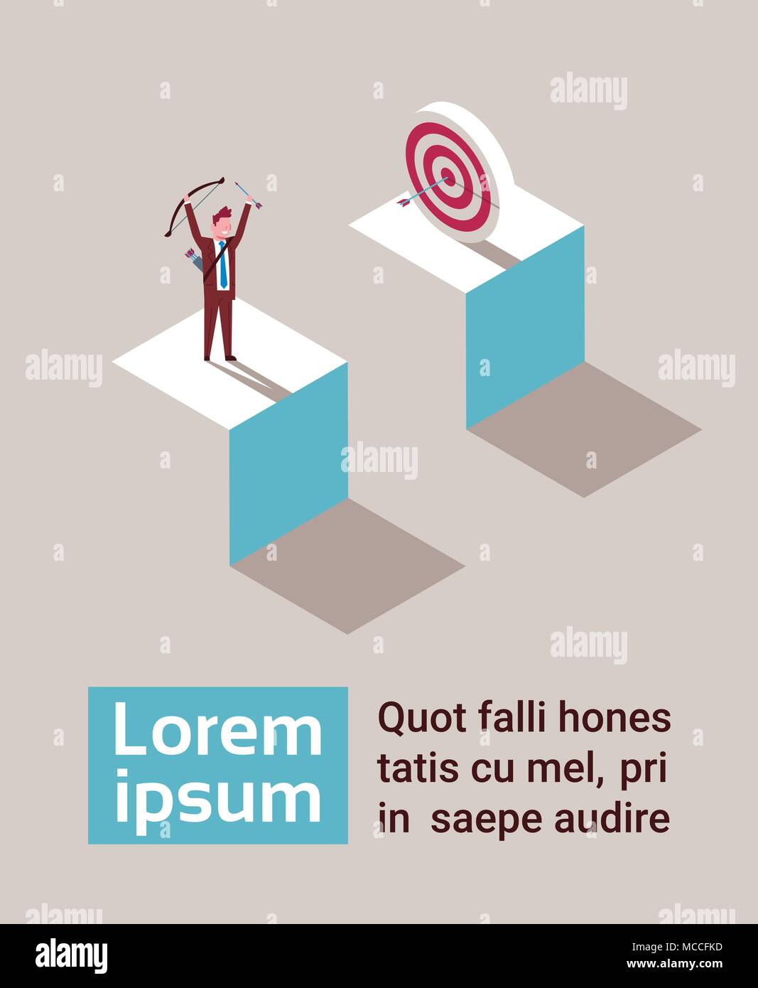 Isometric man target arrow Stock Vector Images - Alamy