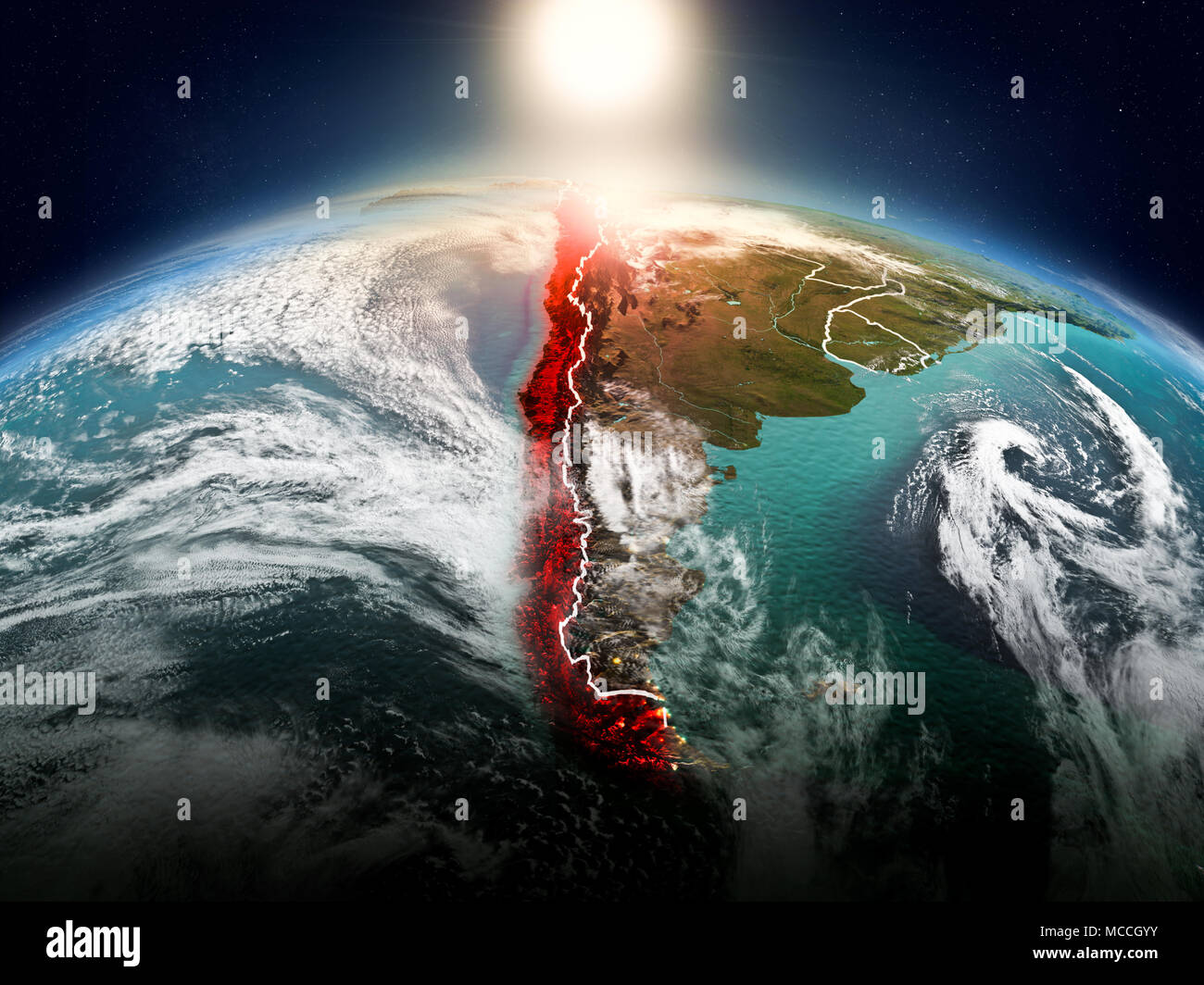 Highlighted satellite image chile hi-res stock photography and images ...
