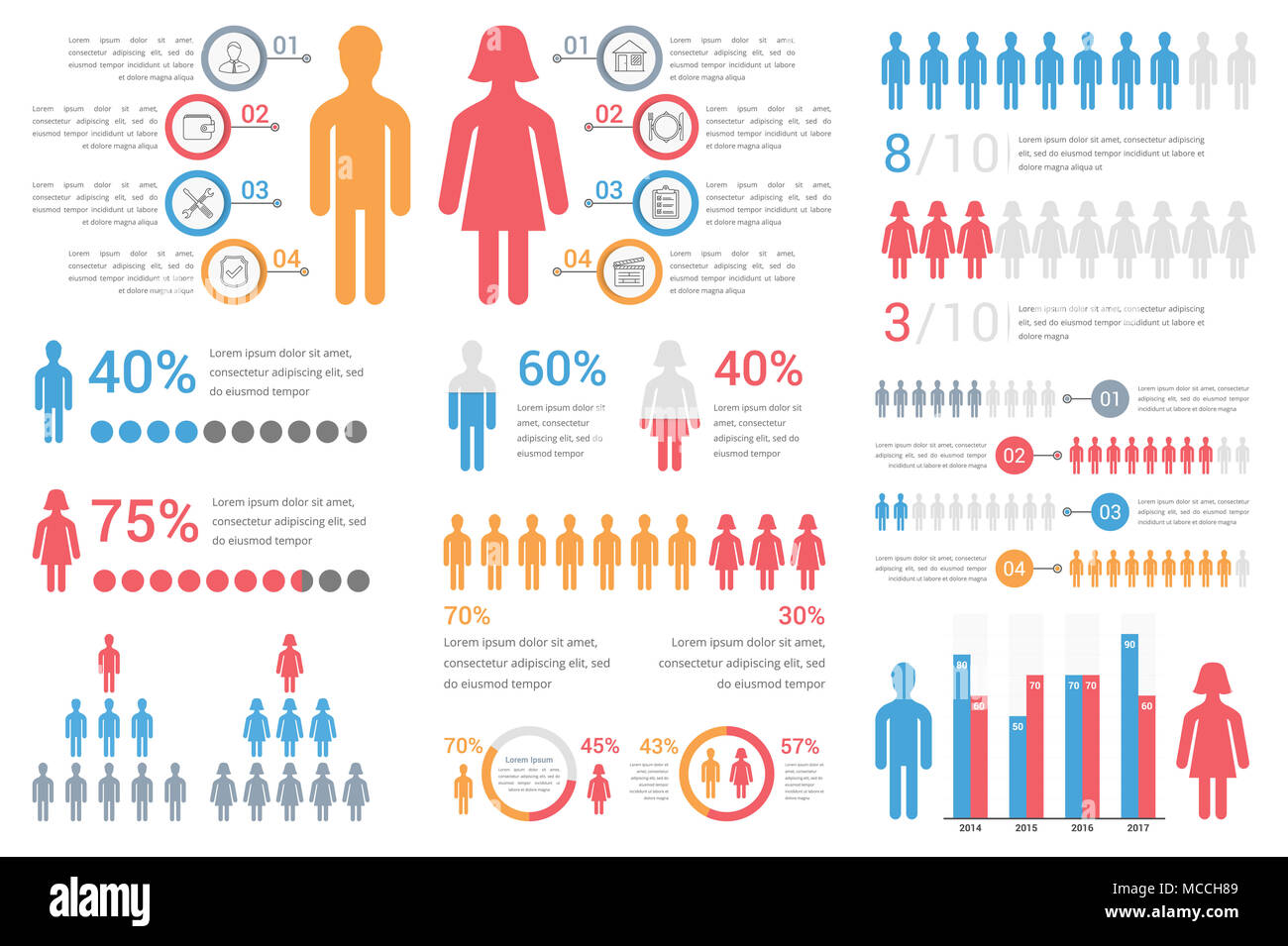 Human Infographics for reports and presentations, vector eps10 ...
