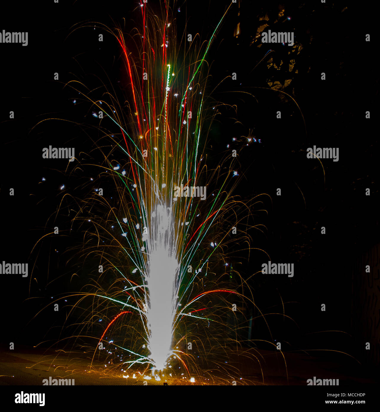 colurful tubri anar firework during diwali festival durga kali puja ...