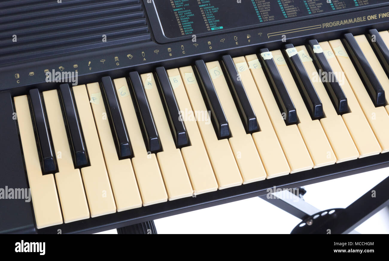 Old keyboard isolated on a white background Stock Photo - Alamy