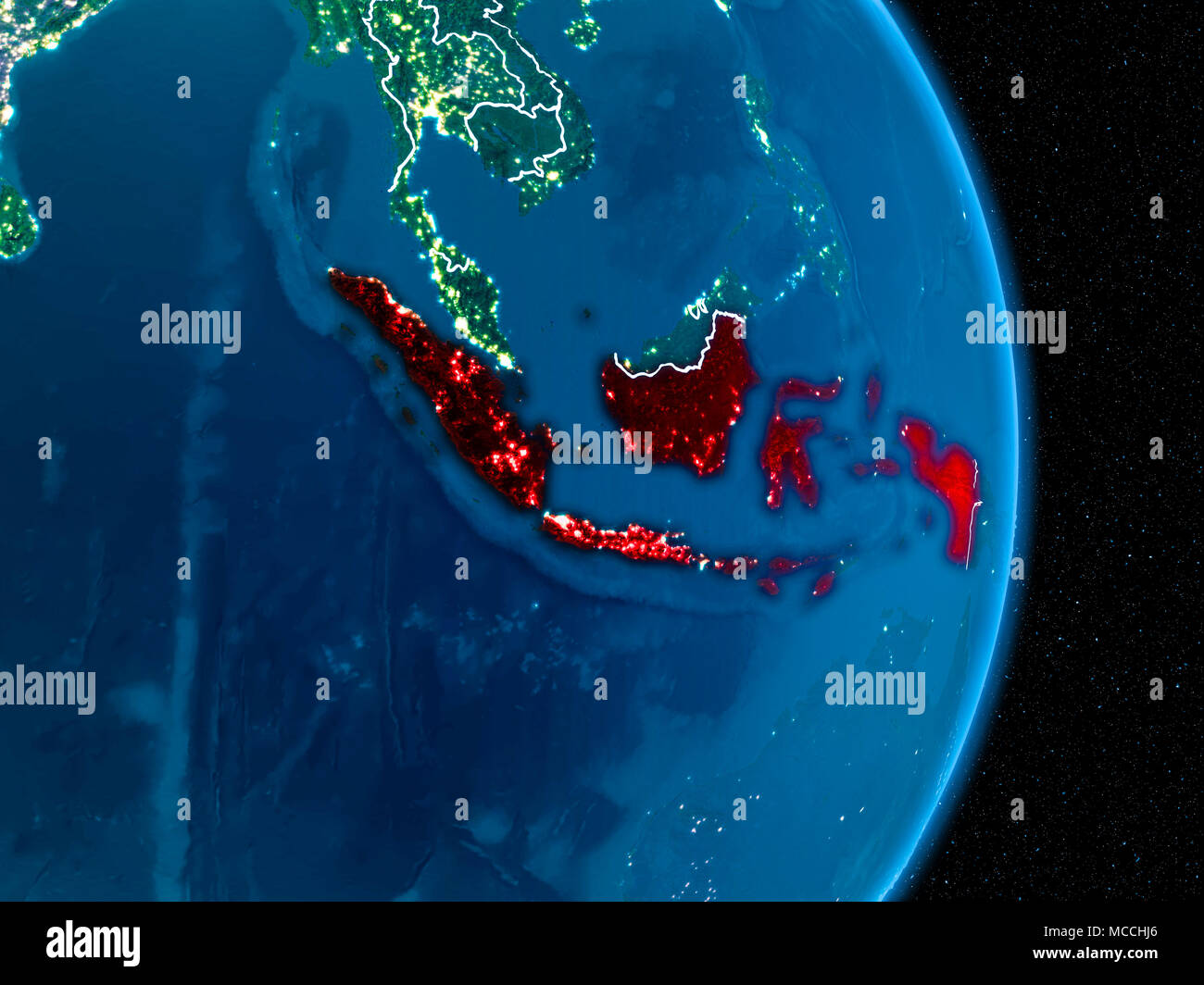 Orbit view indonesia night hi-res stock photography and images - Alamy
