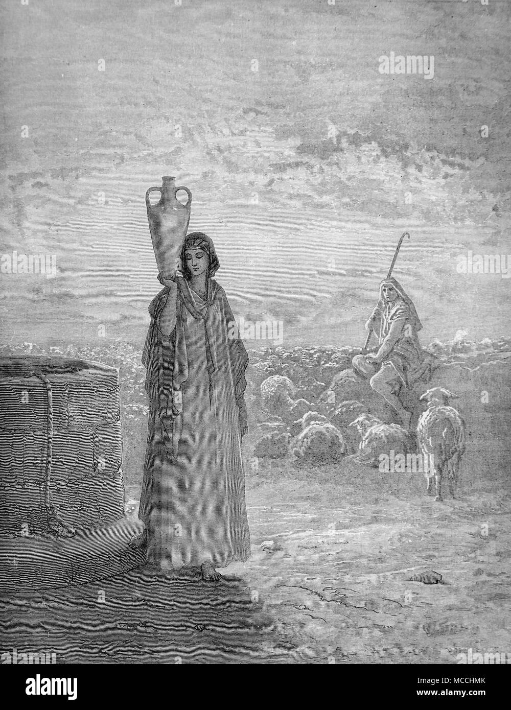 Jacob with the flock of laban hi-res stock photography and images - Alamy